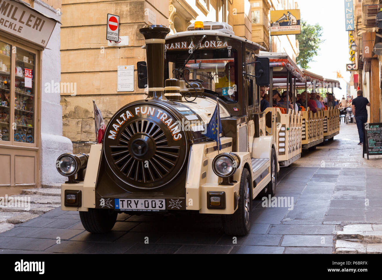 Valletta malta tourist train hi-res stock photography and images - Alamy