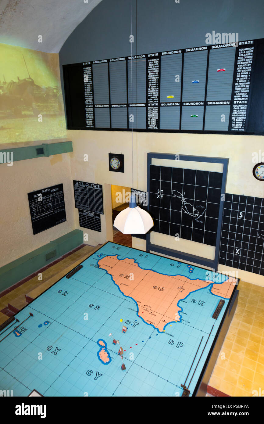 RAF Sector Operations Room / Fighter Control Room with map / radar ...