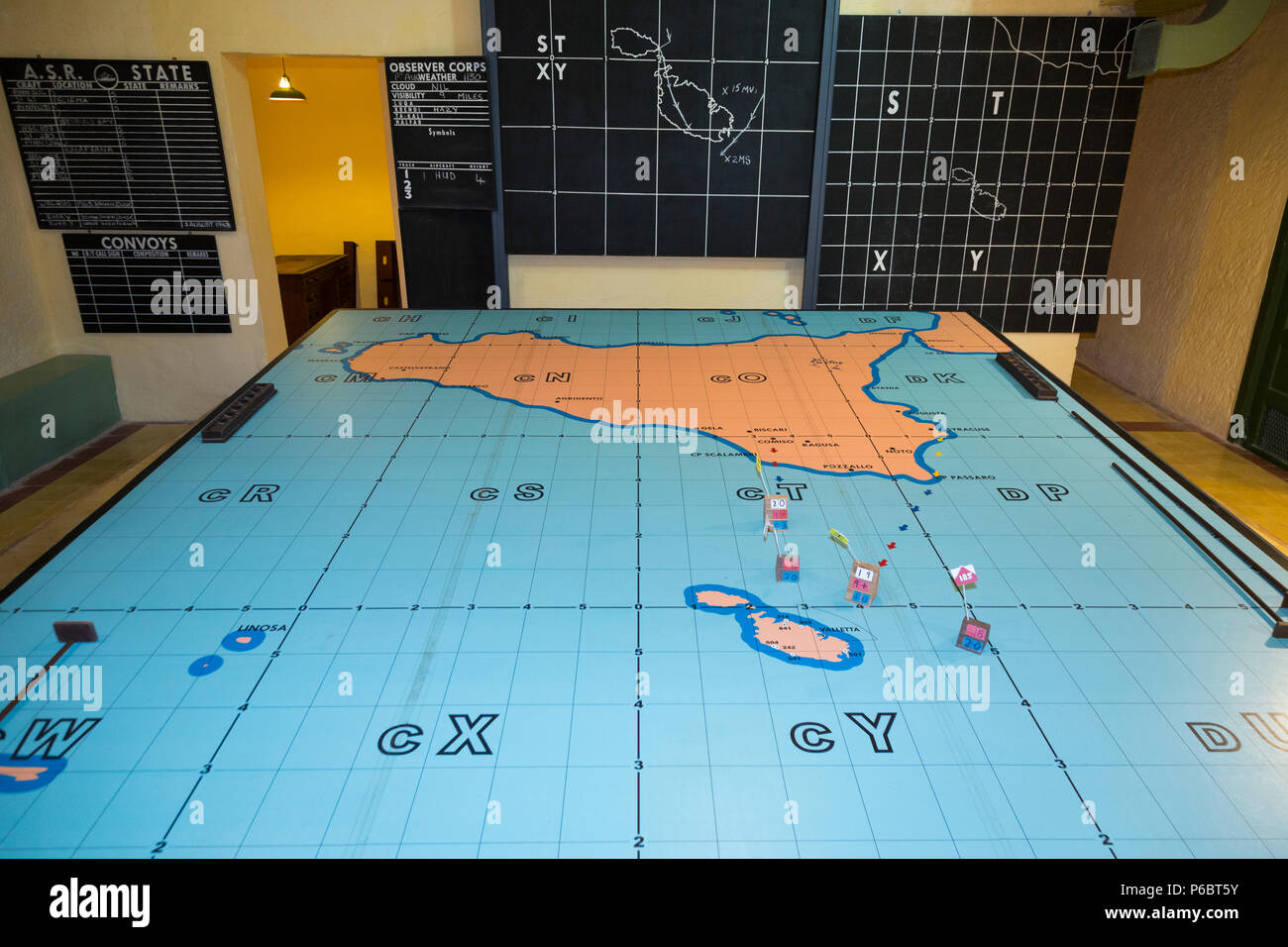 RAF Sector Operations Room / Fighter Control Room with map / radar ...