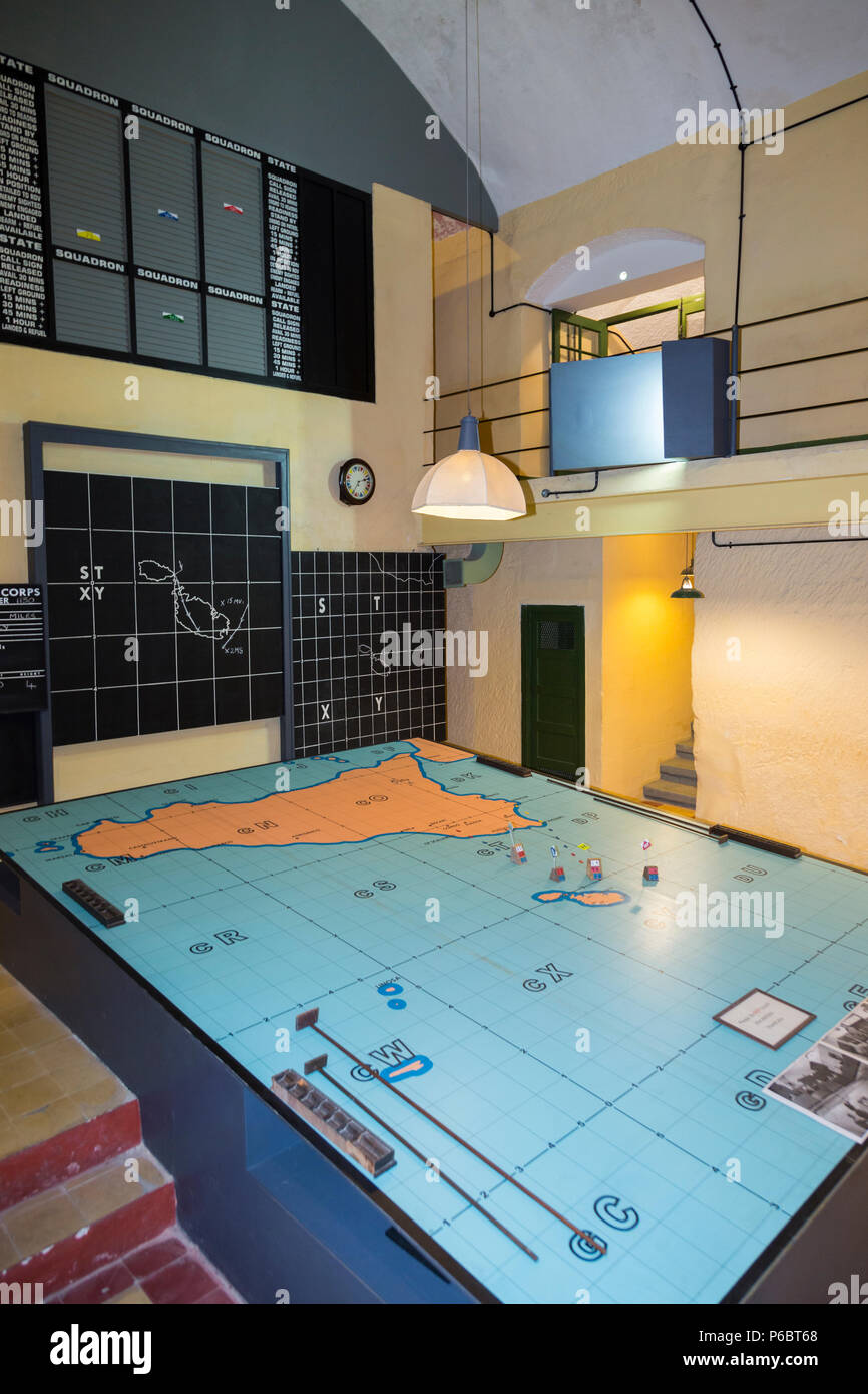 RAF Sector Operations Room / Fighter Control Room with map / radar ...