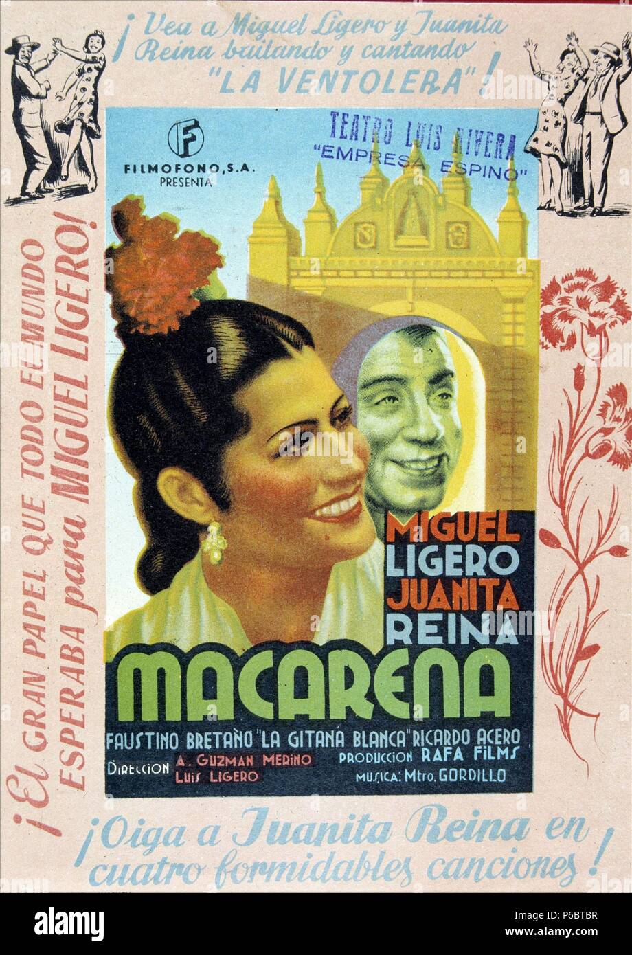 PELICULA : MACARENA , 1944. DIRECTOR , GUZMAN MERINO Y LUIS LIGERO. ACTORES , MIGUEL LIGERO Y ...