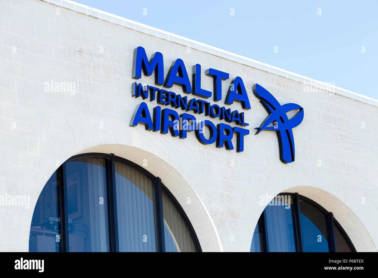 Island of malta international airport terminal hi-res stock photography ...