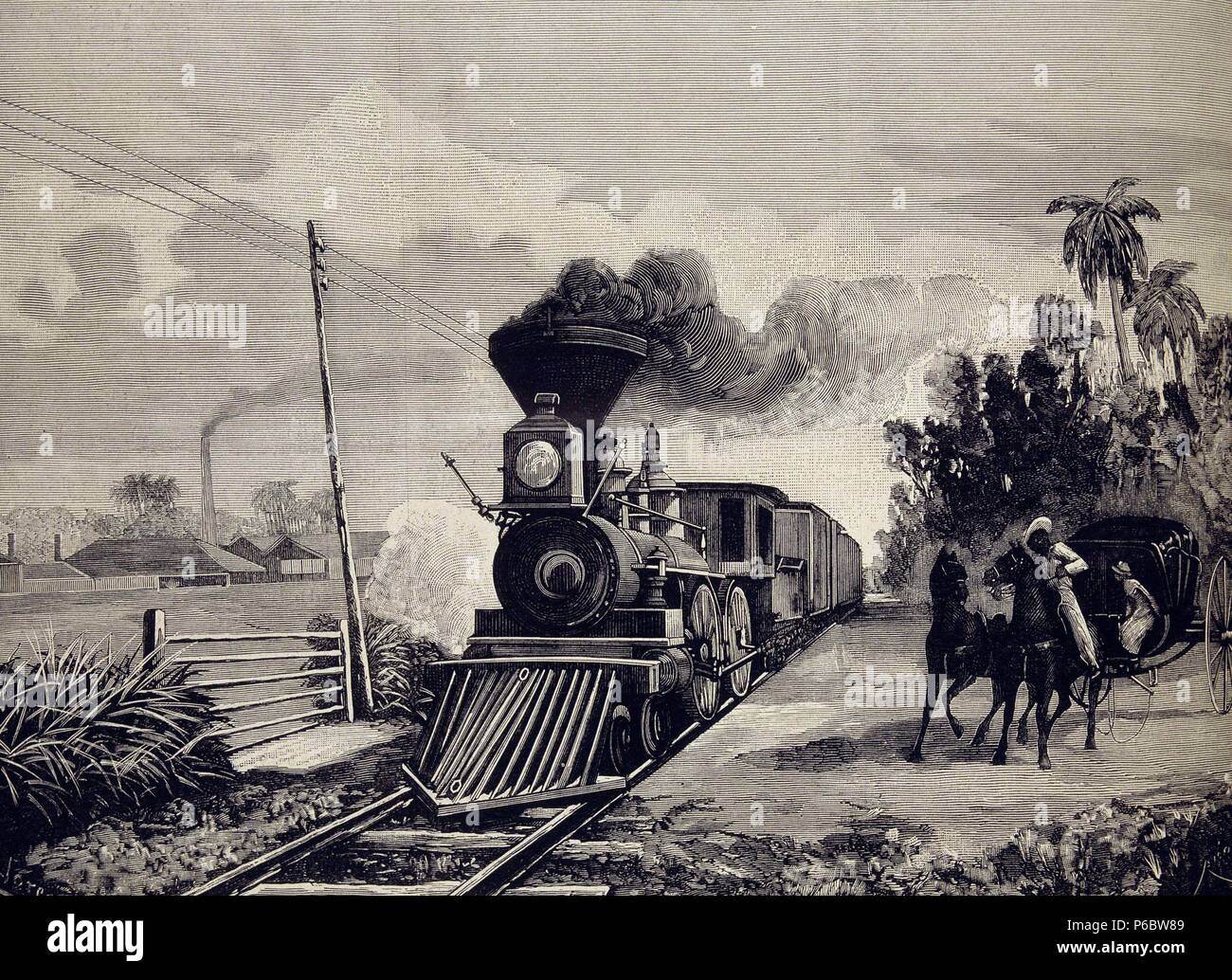 FERROCARRILES. CUBA. FERROCARRIL DE LA HABANA A SAN DIEGO. EN ELCAMINO ...