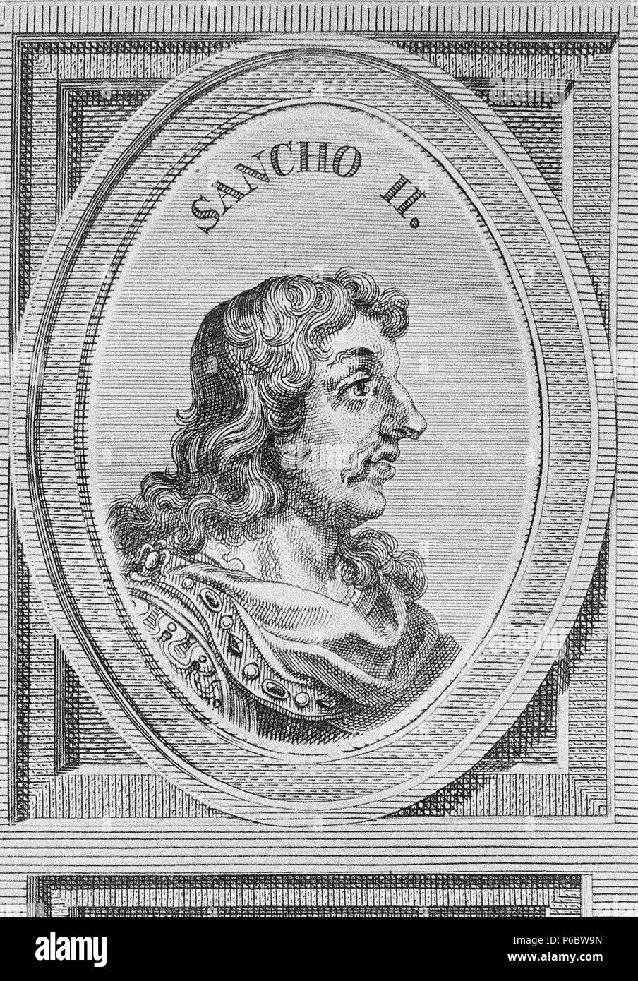 SANCHO II " EL FUERTE ". REY DE CASTILLA LEON DE 956 - 966. GRABADO DE ARNOLDO VANWESTER , 1684 ...