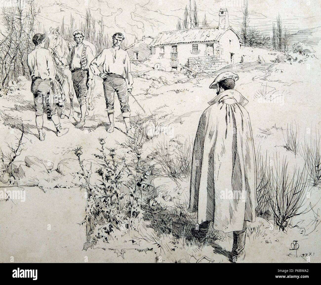 MESTRES i OÑO , APELES. PINTOR ESPAÑOL. 1854 - 1936. ILUSTRACION PARA ...