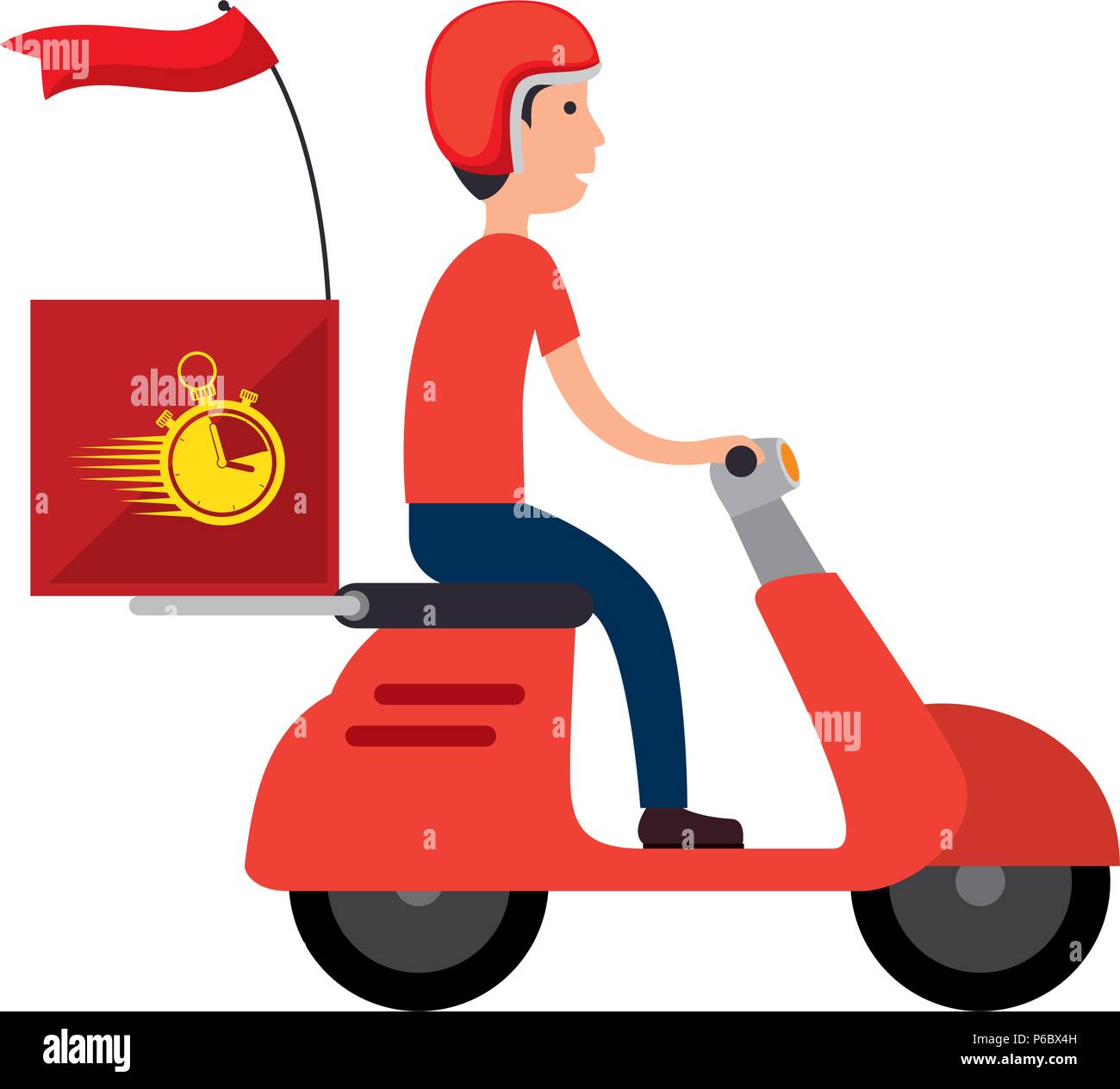 delivery worker in motorcycle avatar character vector illustration ...
