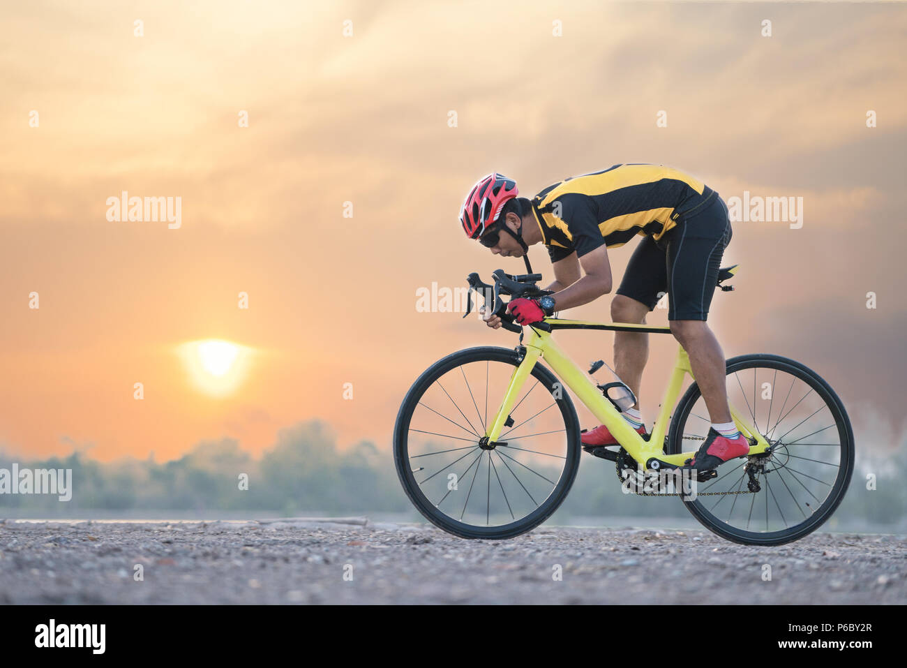 Road bike cyclist man cycling. Biking sports fitness athlete riding ...