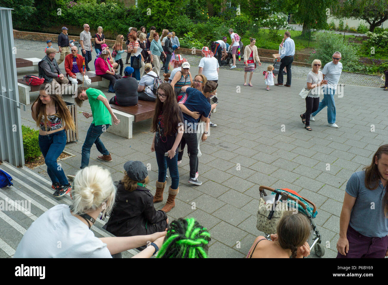 The first Gay Pride parade in Canterbury Kent UK Stock Photo - Alamy