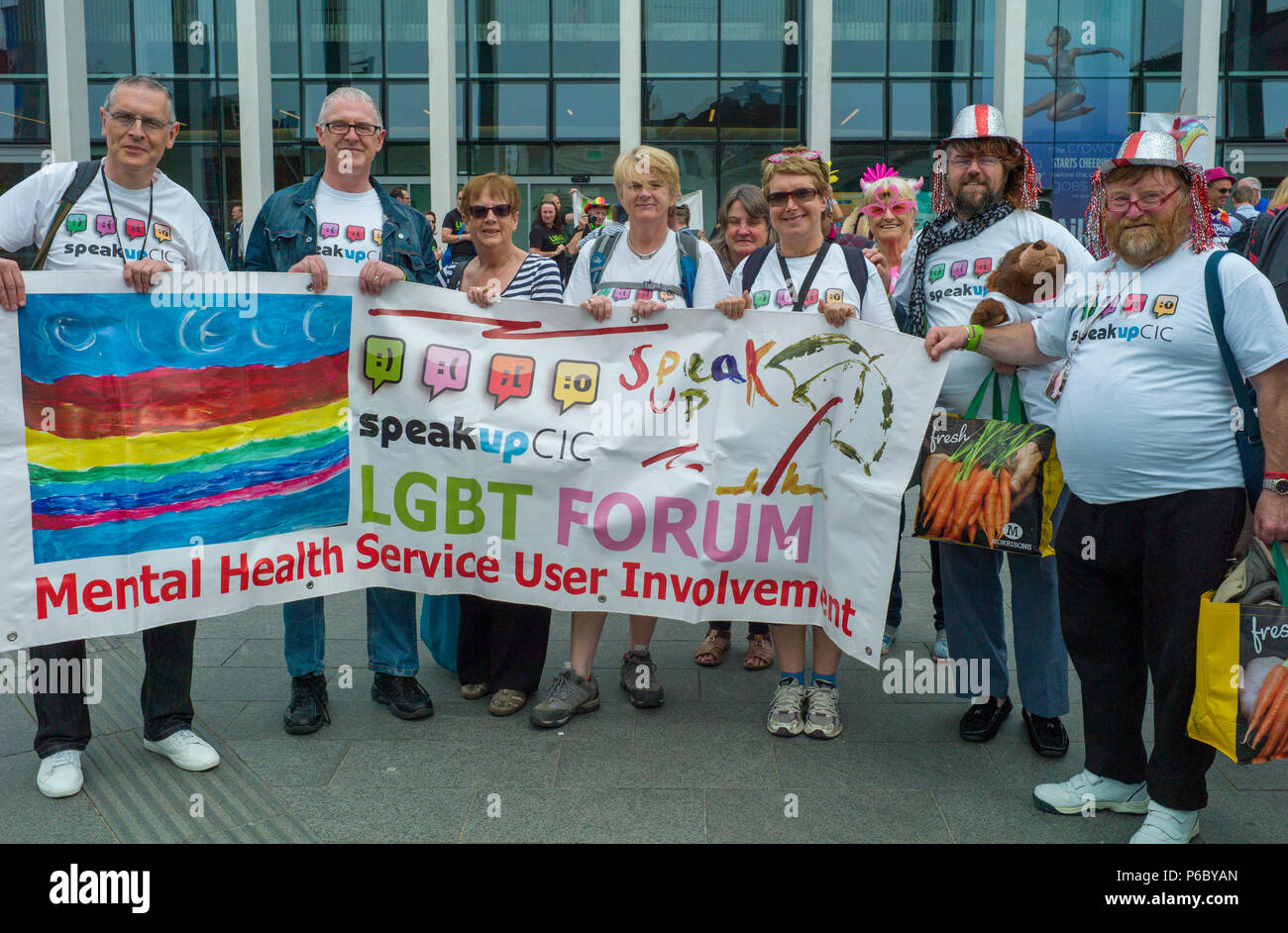 The first Gay Pride parade in Canterbury Kent UK Stock Photo - Alamy