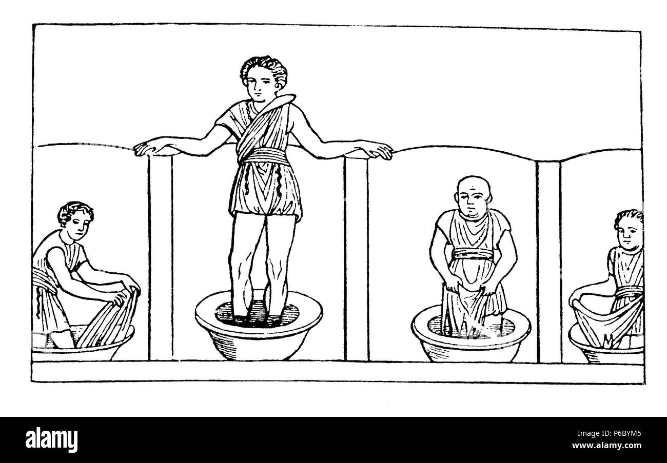 Walker of the Romans: The washing of the fabrics, 1915 Stock Photo - Alamy