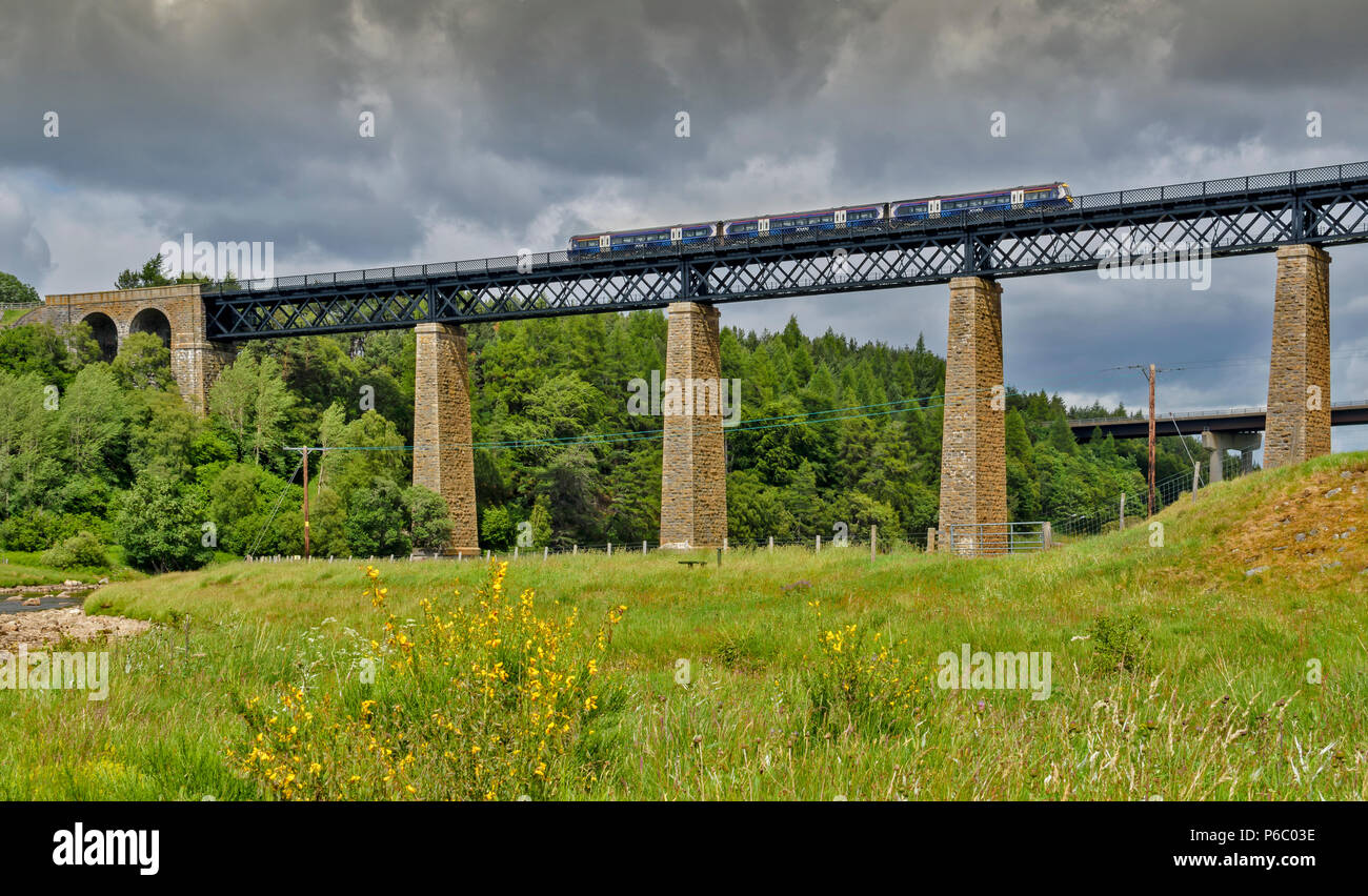 FINDHORN RAILWAY VIADUCT TOMATIN SCOTLAND OVER THE RIVER FINDHORN WITH ...
