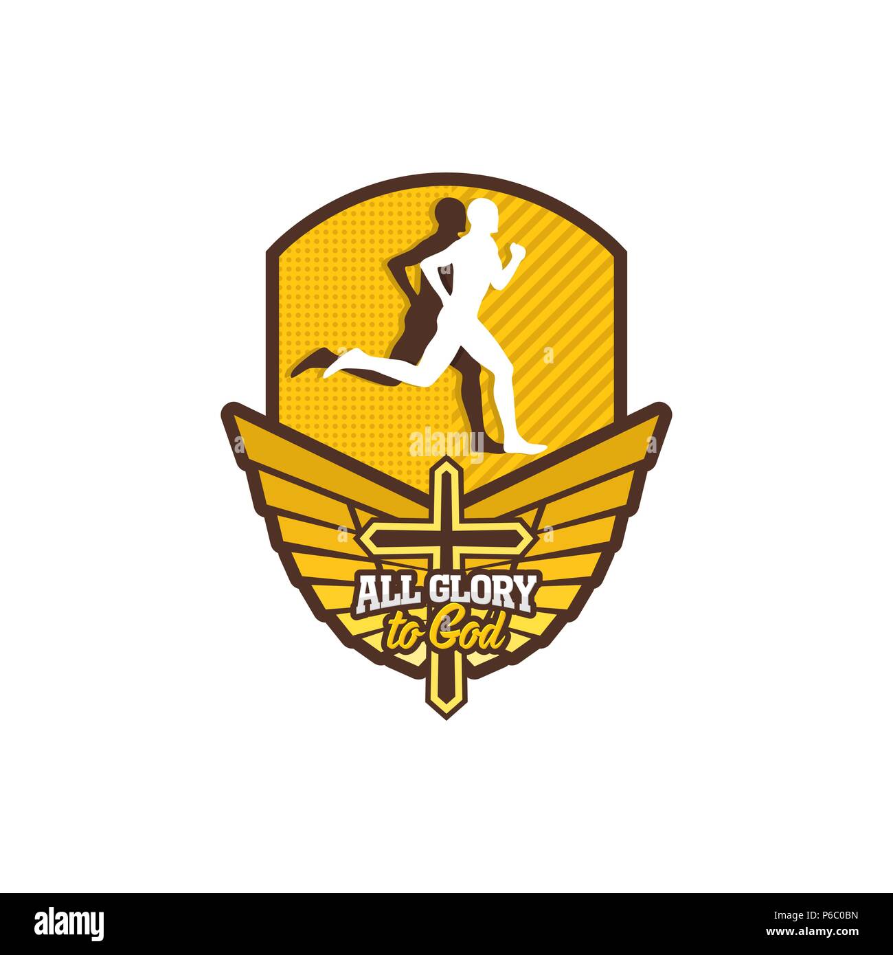 Athletic Christian logo. The cross of Jesus Christ, the wings of the ...