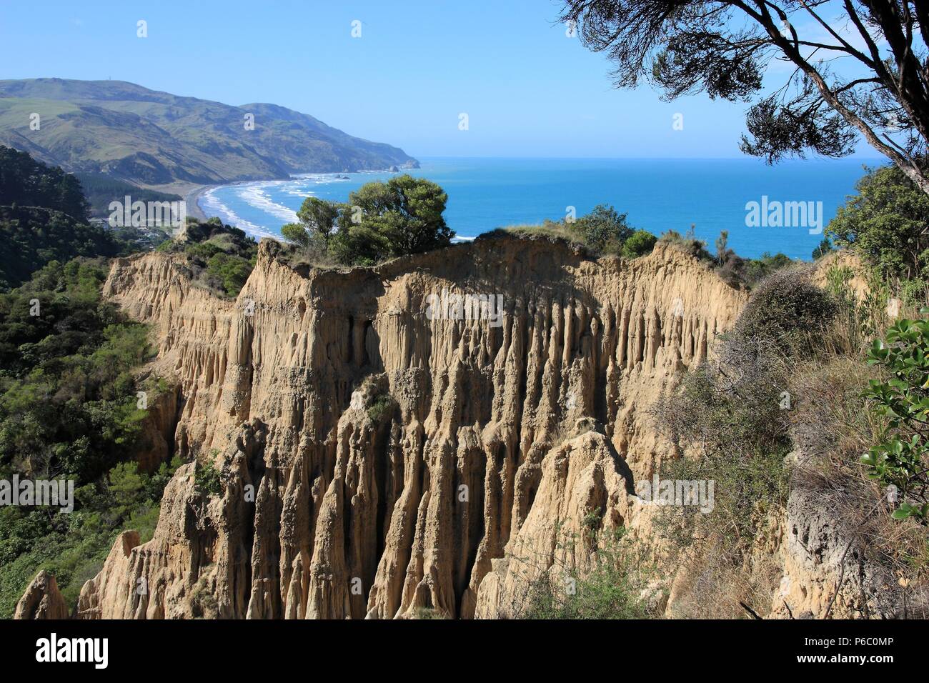 Cathedral Cliffs in Hurunui region of New Zealand. Scenic view in Gore ...