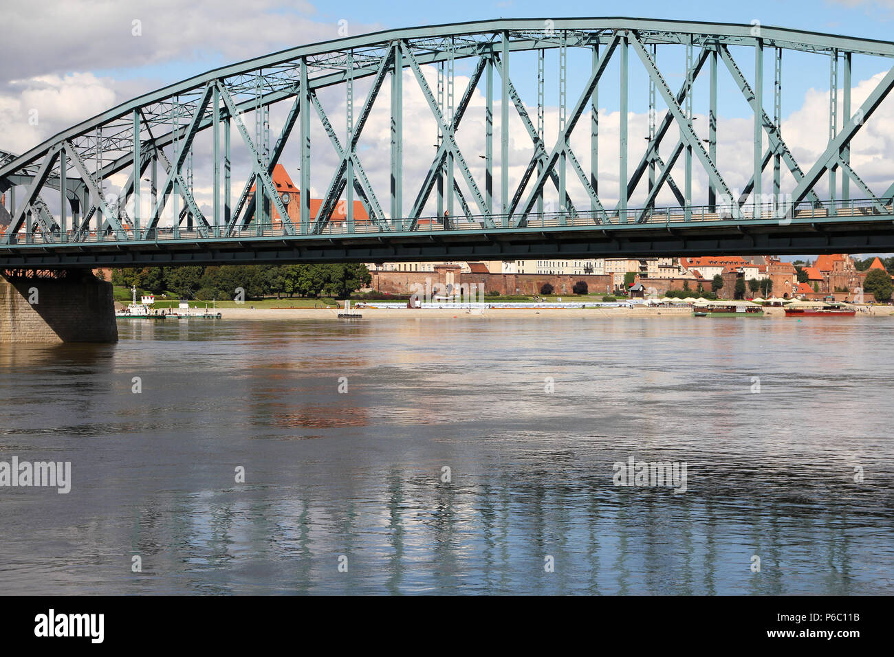 Poland - Torun famous truss bridge over Vistula river. Transportation ...