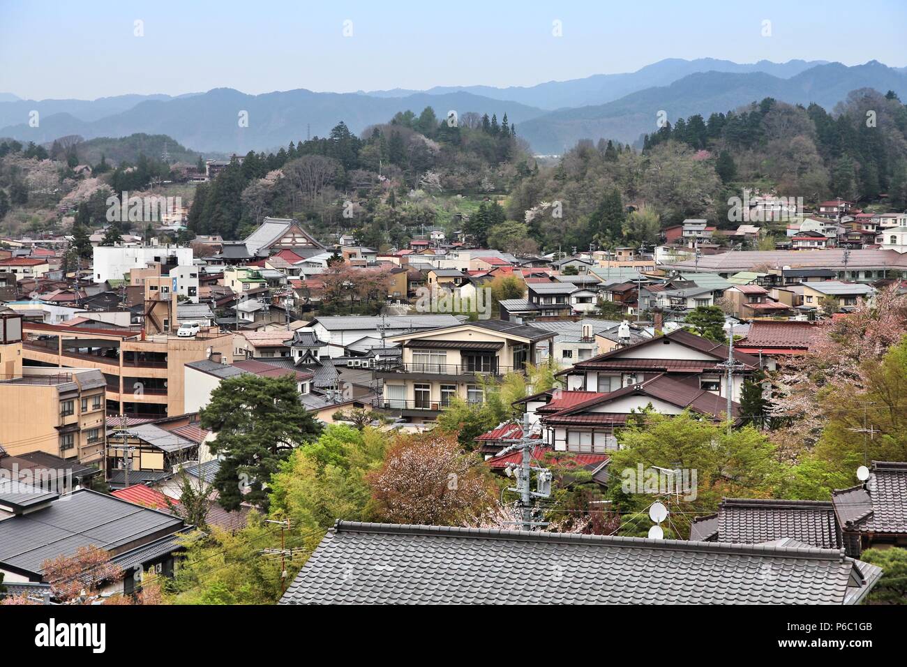 Takayama, Japan - town in Gifu prefeture of the region Chubu. Aerial ...