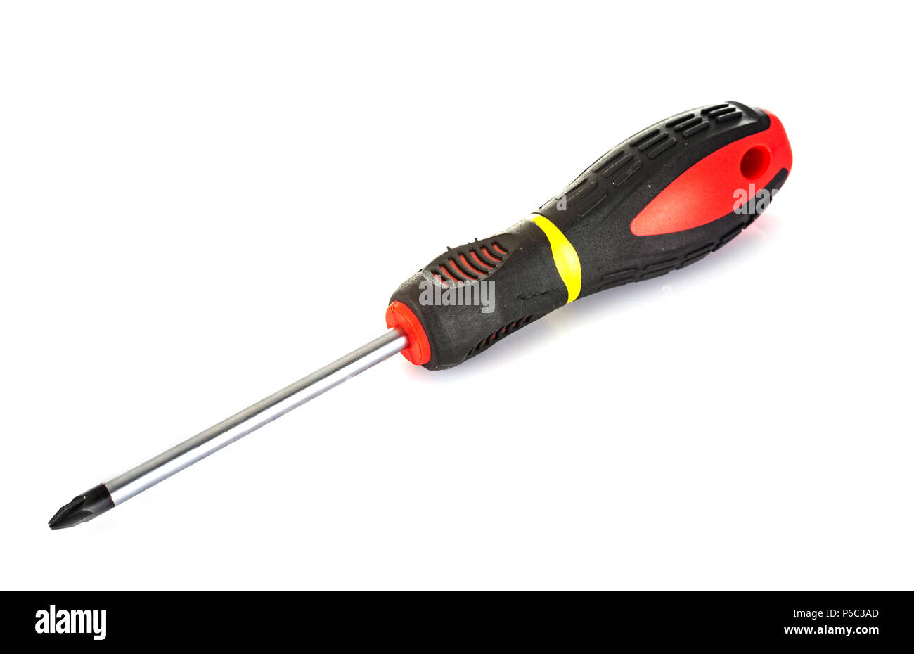 black and red screwdriver in front of white background Stock Photo - Alamy