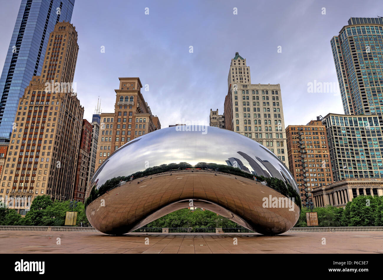 Chicago, Illinois, USA - June 23, 2018: The 'Cloud Gate' also known as ...