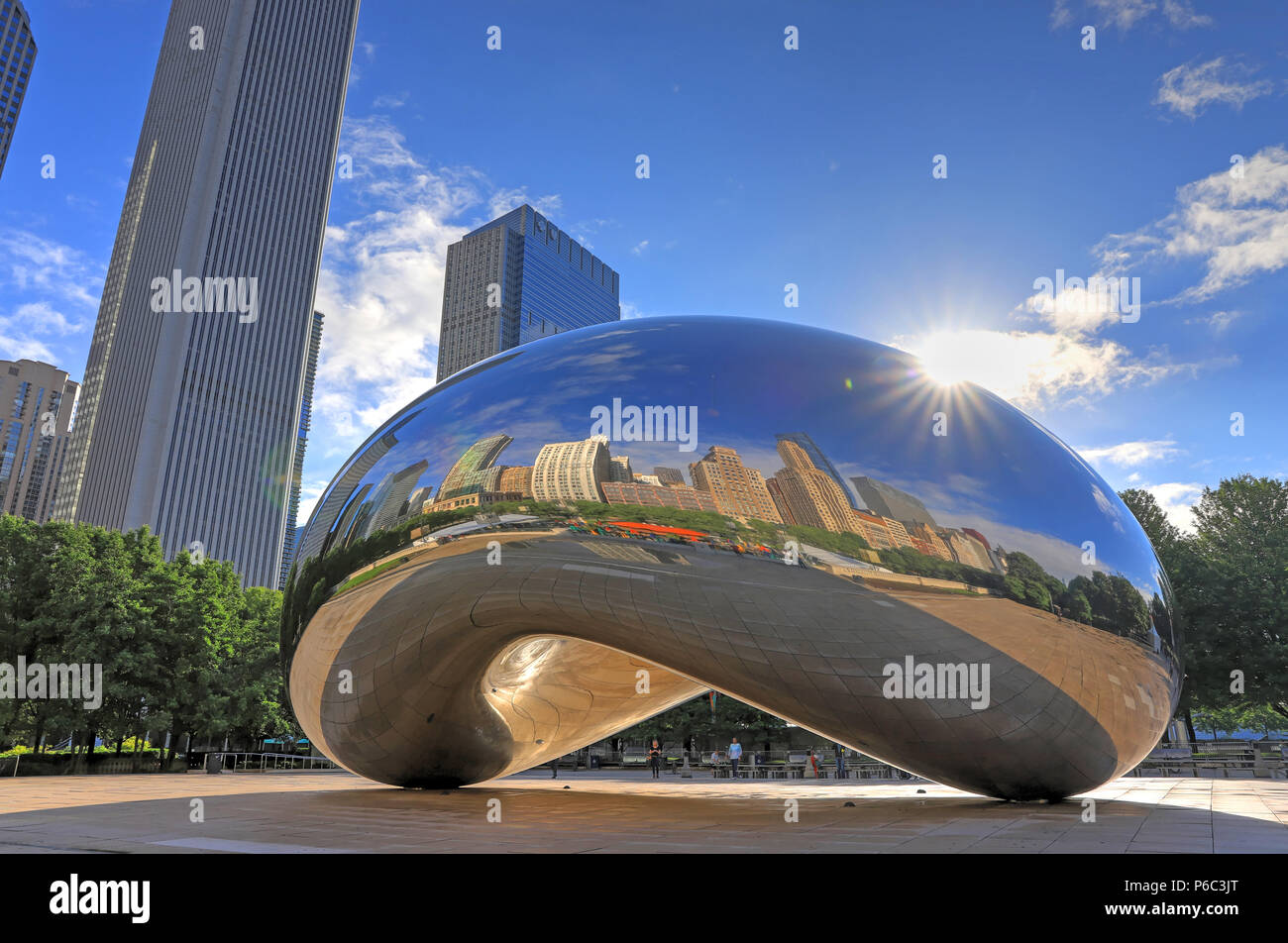 Chicago, Illinois, USA - June 23, 2018: The 'Cloud Gate' also known as ...