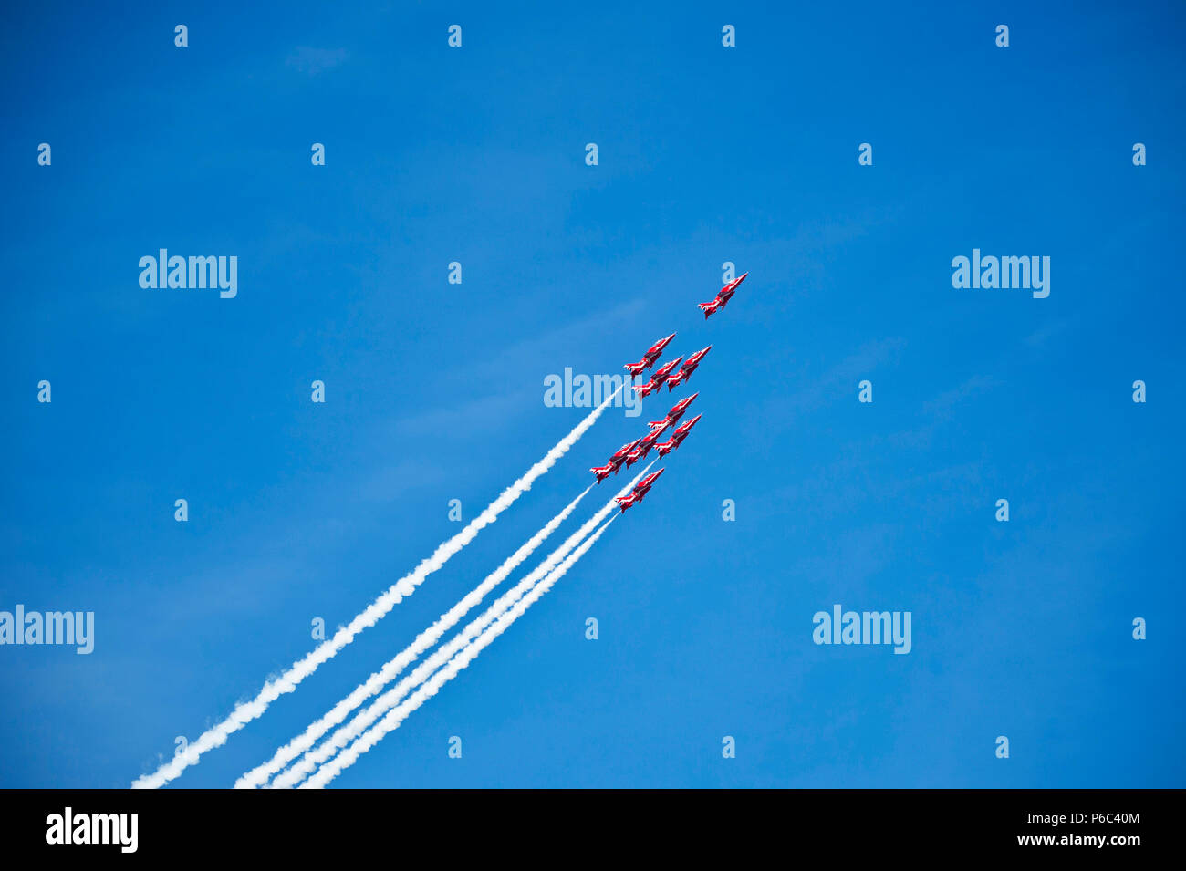 The Red Arrows in RAF 100th Anniversary livery, Weston Air Festival ...