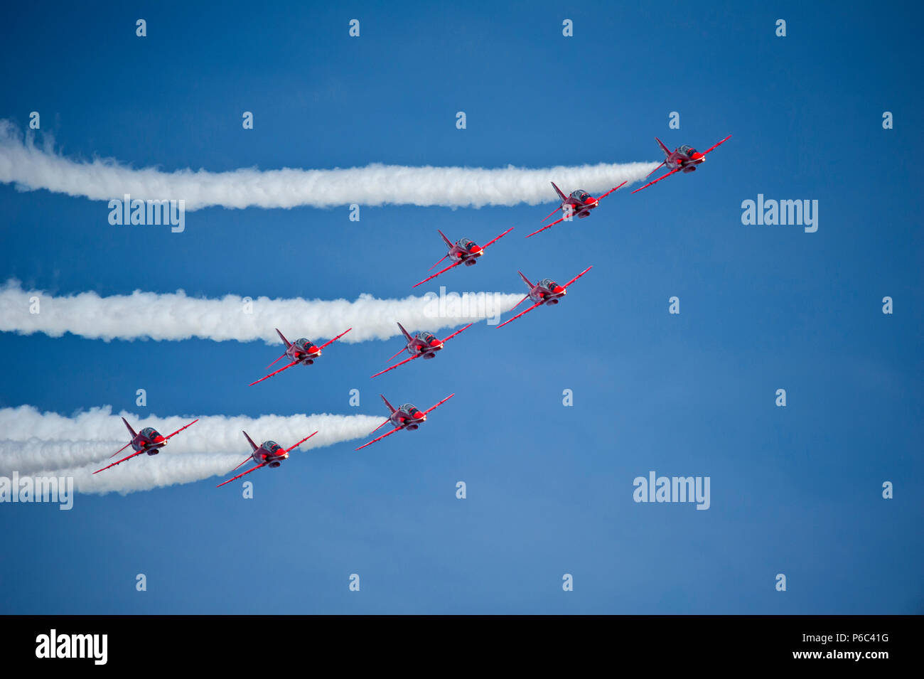 The Red Arrows in RAF 100th Anniversary livery, Weston Air Festival ...