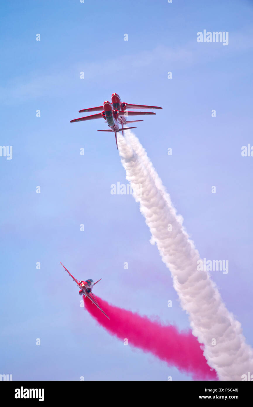 The Red Arrows in RAF 100th Anniversary livery, Weston Air Festival ...