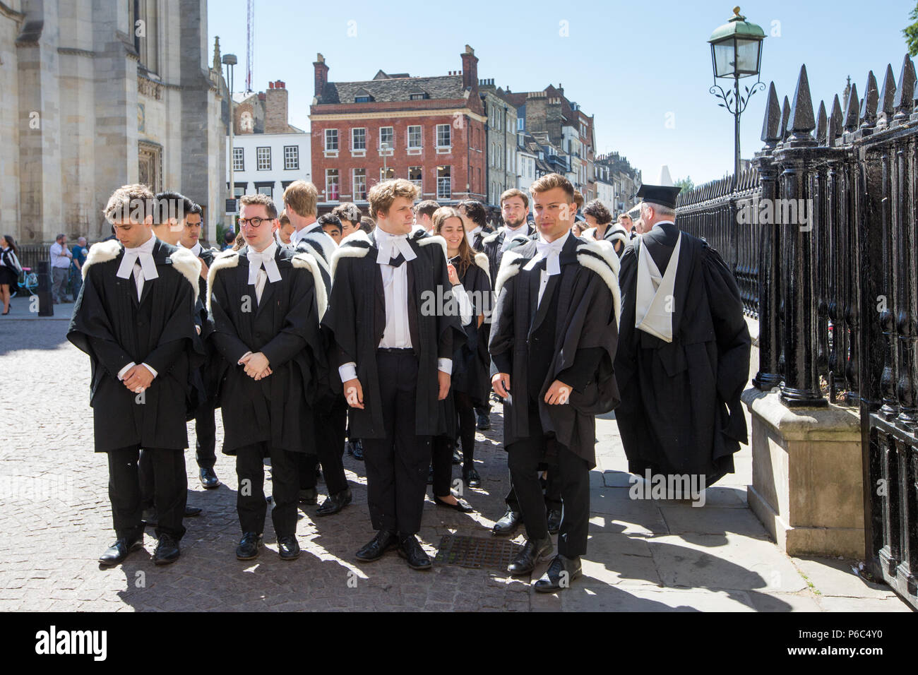 Students from Cambridge University on their way to the Senate House to ...