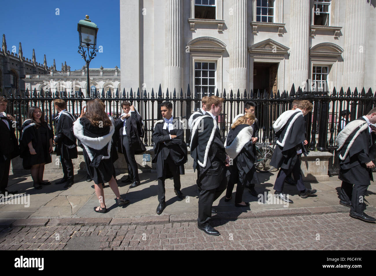 Students from Cambridge University on their way to the Senate House to ...