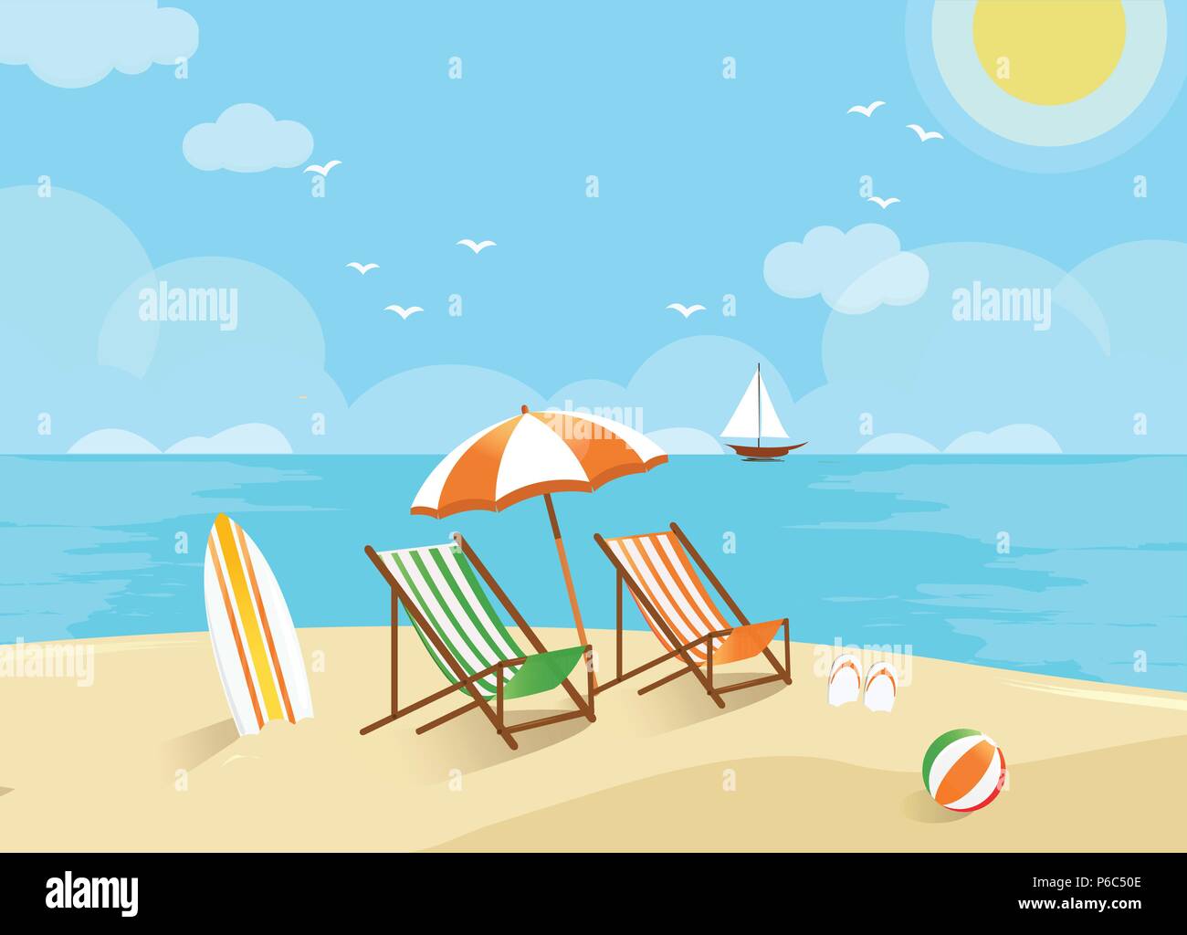 Enjoy beach day in Stock Vector Images - Alamy