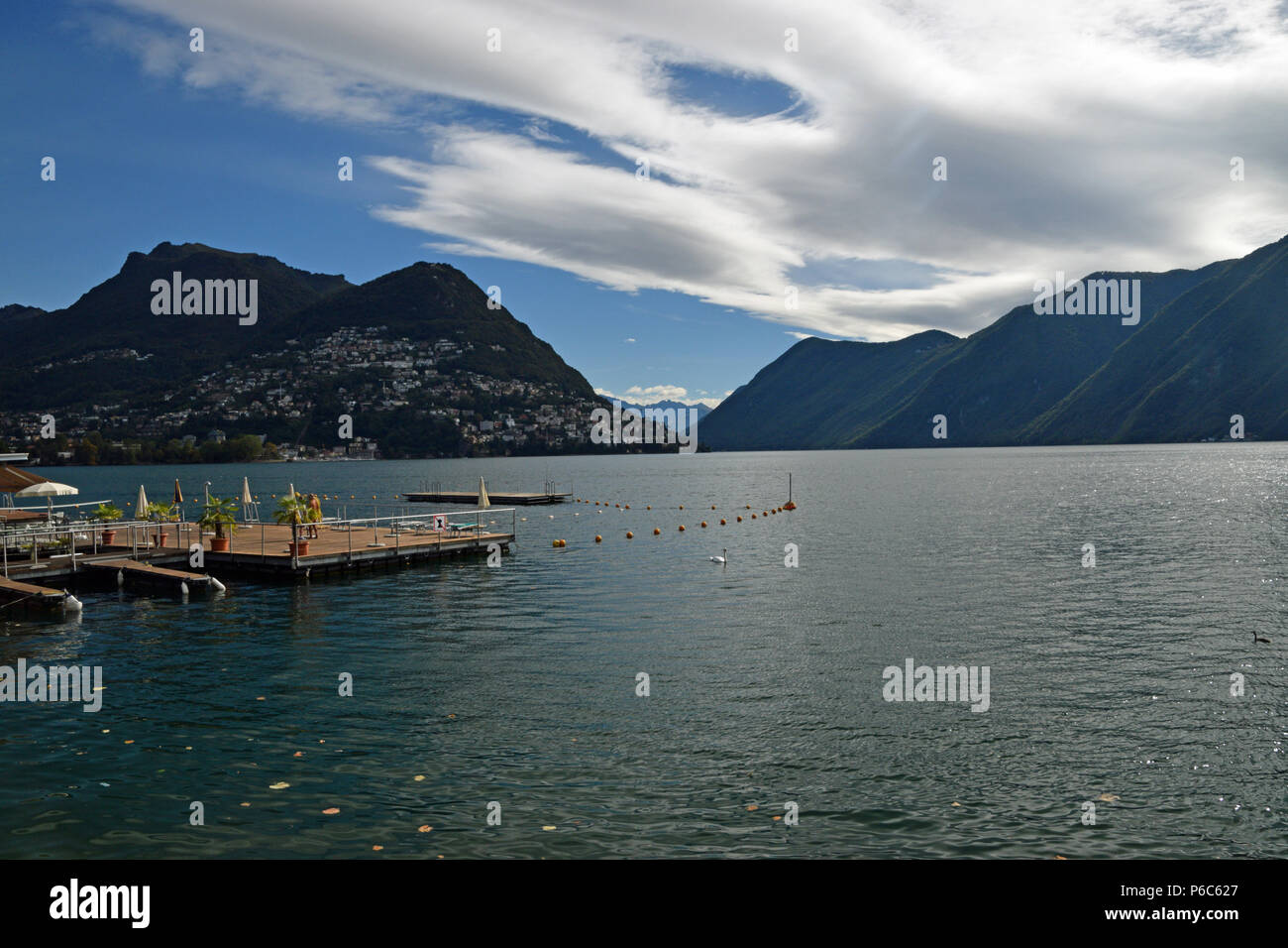 Lake view of Lugano Stock Photo - Alamy