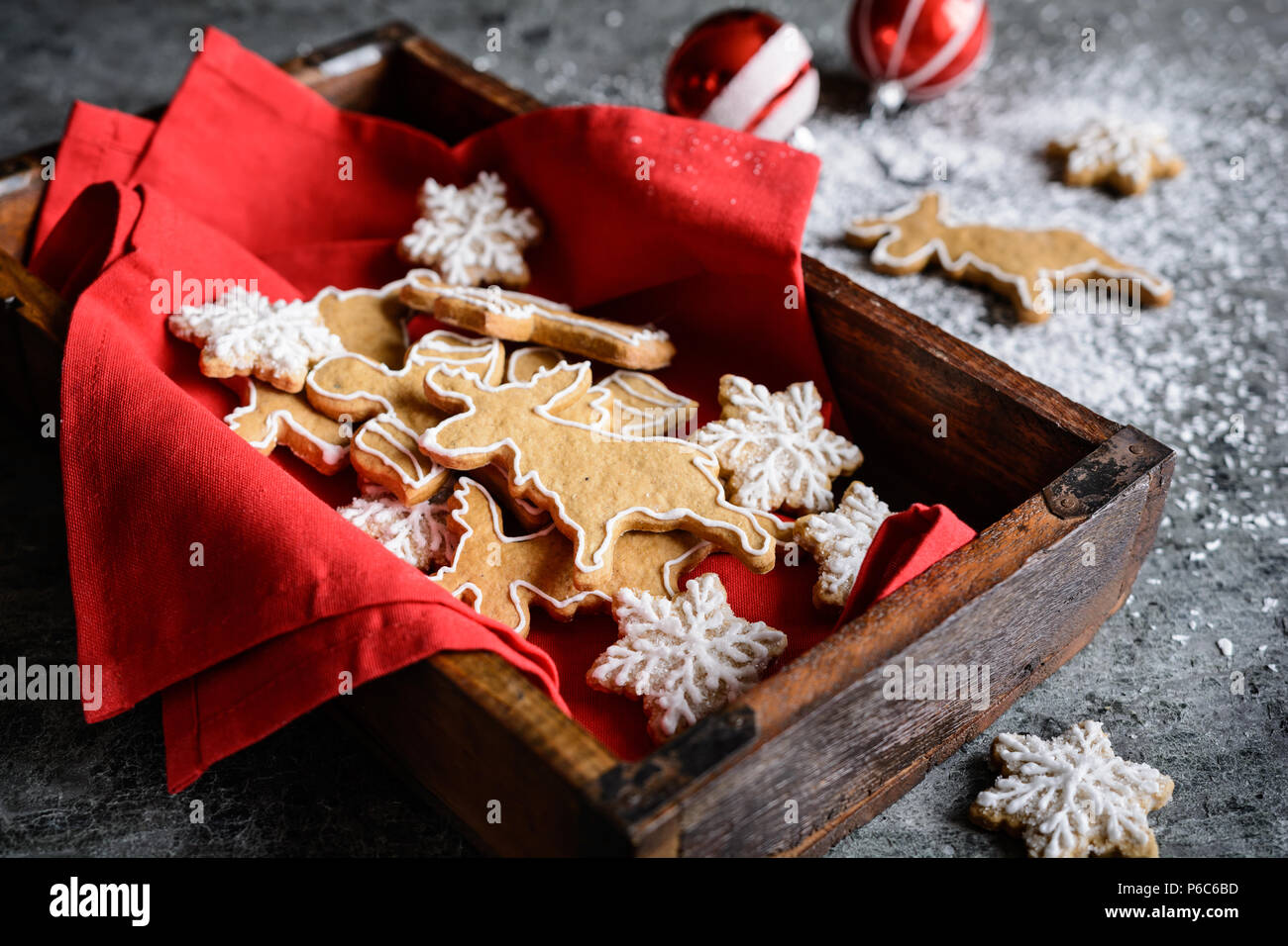 Decorated homemade Christmas gingerbread cookies Stock Photo - Alamy