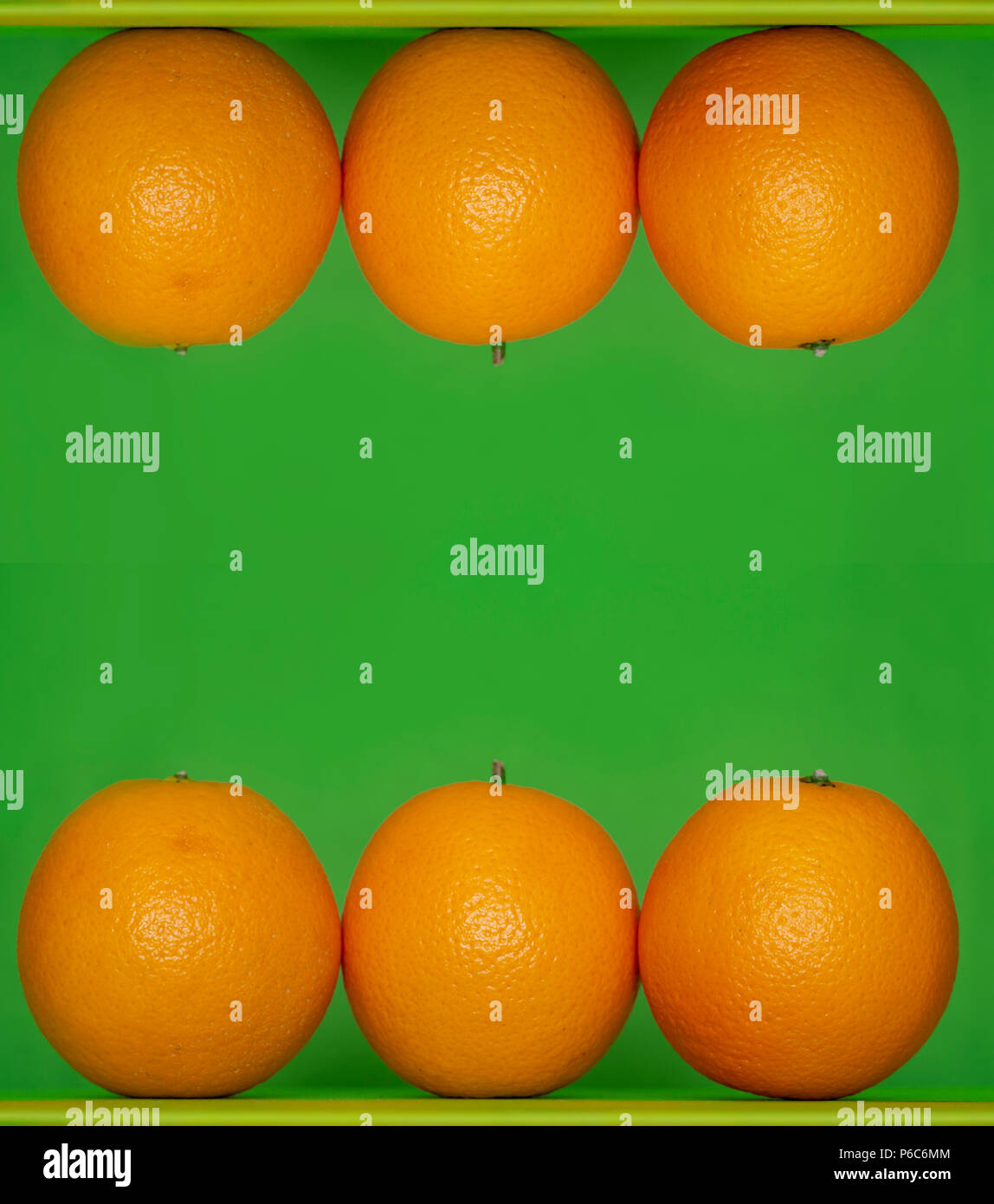 Top and bottom side orange isolated green frame Stock Photo - Alamy