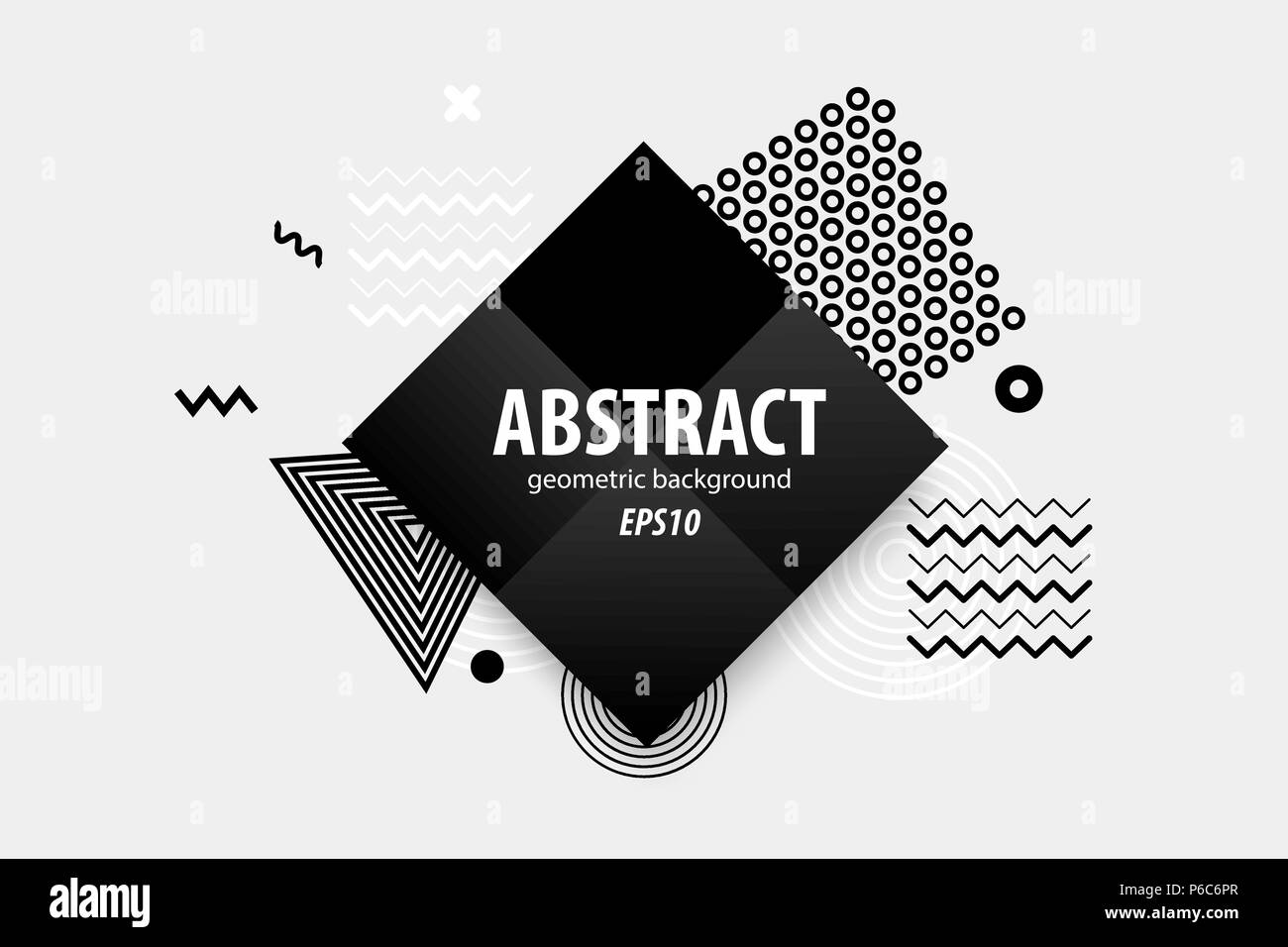 Geometric vector composition grunge Black and White Stock Photos ...