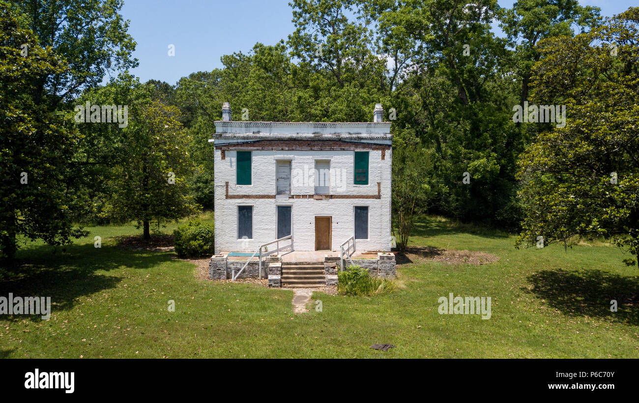Steven Barker's two story brick slave house, Old Cahawba Archaeological ...