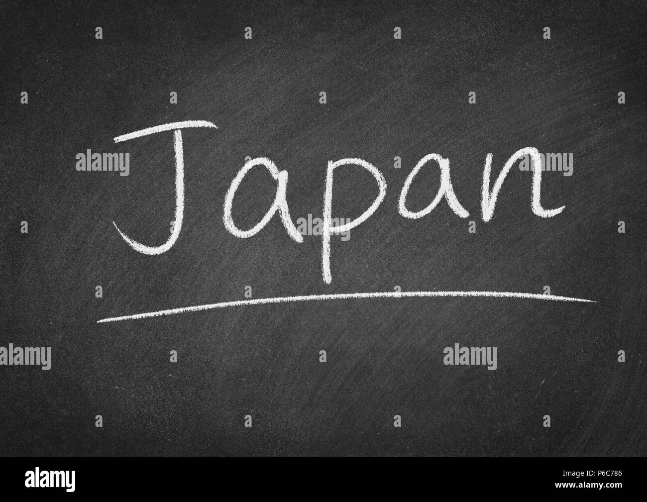 Japan concept word on a blackboard background Stock Photo - Alamy