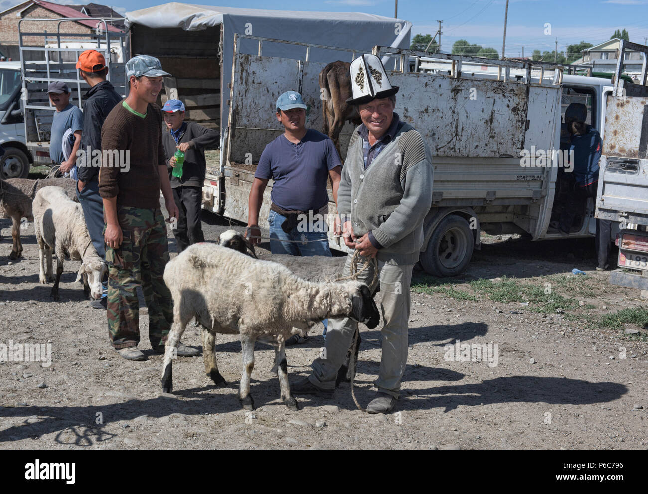 Scenes from the Sunday Animal Market, Karakol, Kyrgyzstan Stock Photo ...
