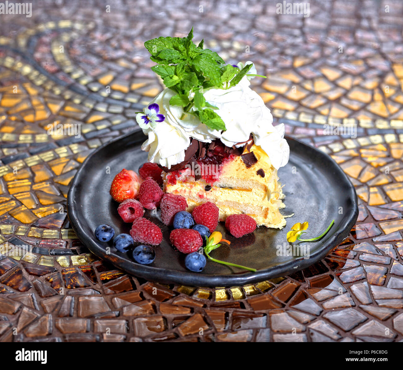 Chocolate cake fresh strawberry brownie hi-res stock photography and ...