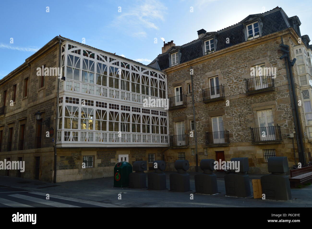 Picturesque Windows Of Typical Buildings Of Vitoria. Architecture, Art ...