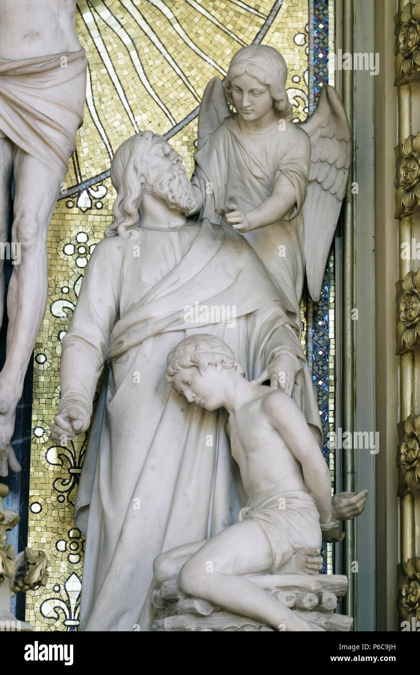 Abraham Sacrificing Isaac, altar of the Holy Cross in Zagreb cathedral ...
