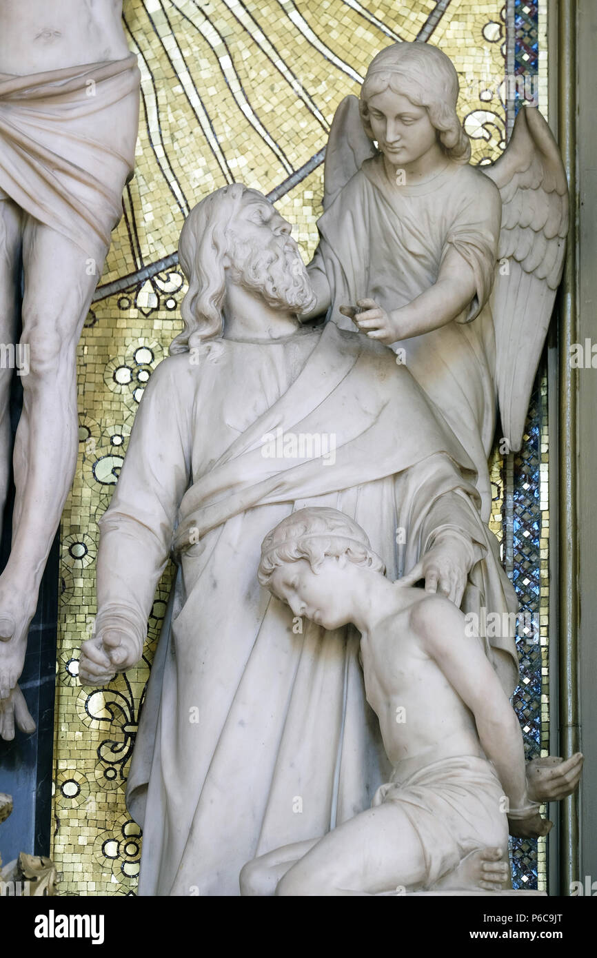 Abraham Sacrificing Isaac, altar of the Holy Cross in Zagreb cathedral ...
