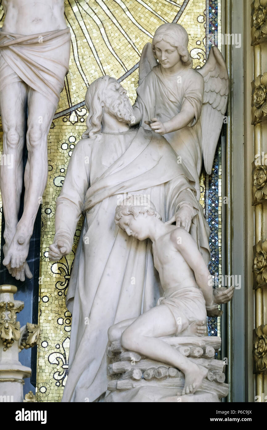 Abraham Sacrificing Isaac, altar of the Holy Cross in Zagreb cathedral ...