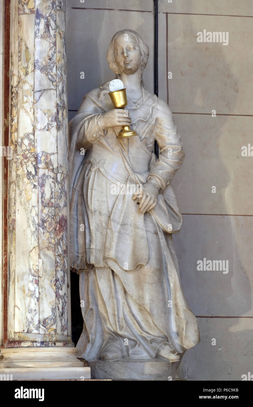 Saint Barbara, statue on the altar of Our Lady in Zagreb cathedral ...