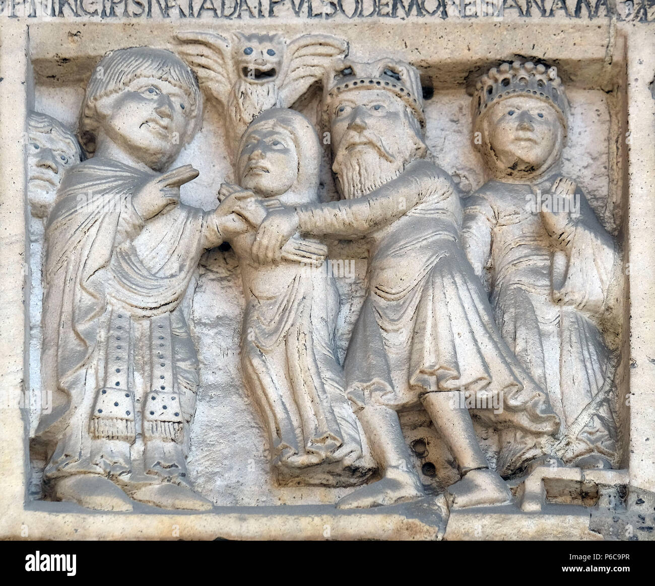 Scenes from the life of St. Geminianus, bass relief by Wiligelmo ...