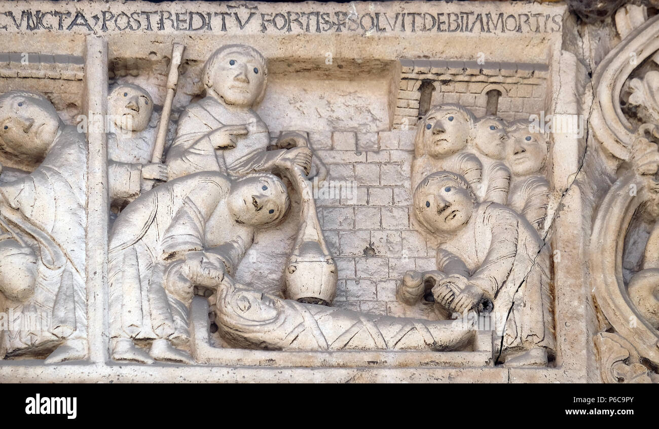 Scenes from the life of St. Geminiano: The death of St. Geminianus ...