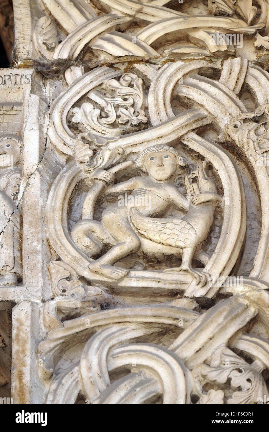 Stone carvings by followers of Wiligelmo, Princes’ Gate, Modena ...