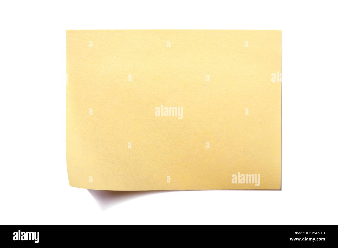 Yellow sticky post note isolated on white Stock Photo - Alamy