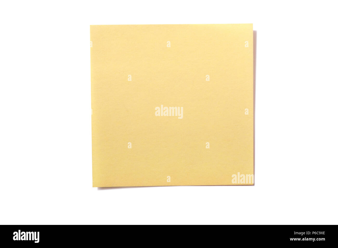 Yellow square sticky post note isolated on white Stock Photo - Alamy
