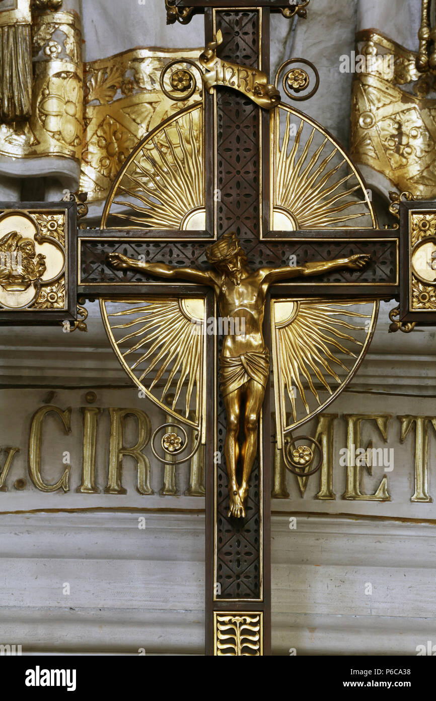 Cross on the altar of the Holy Cross in Zagreb cathedral dedicated to ...