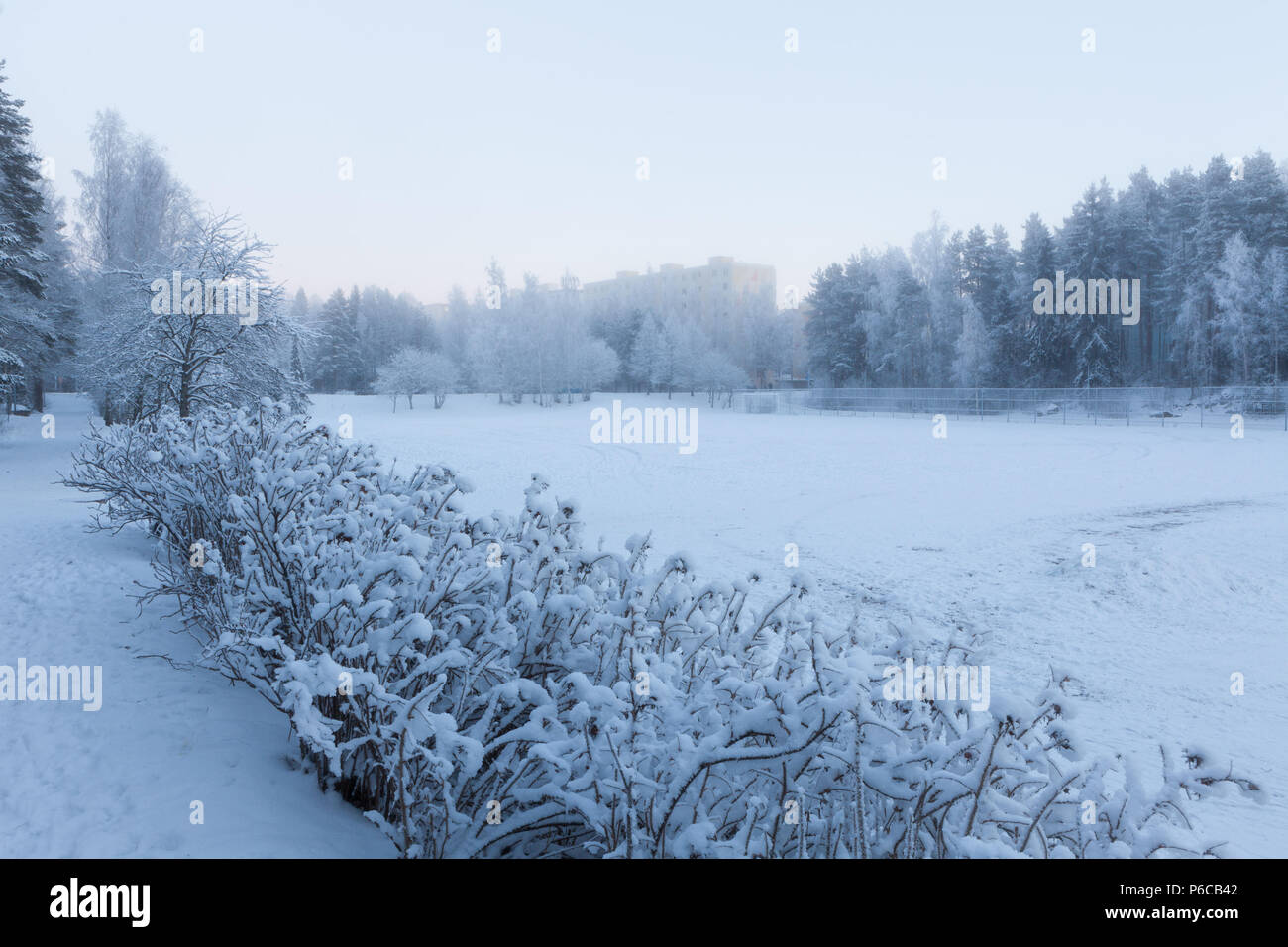 Play field at winter Stock Photo - Alamy
