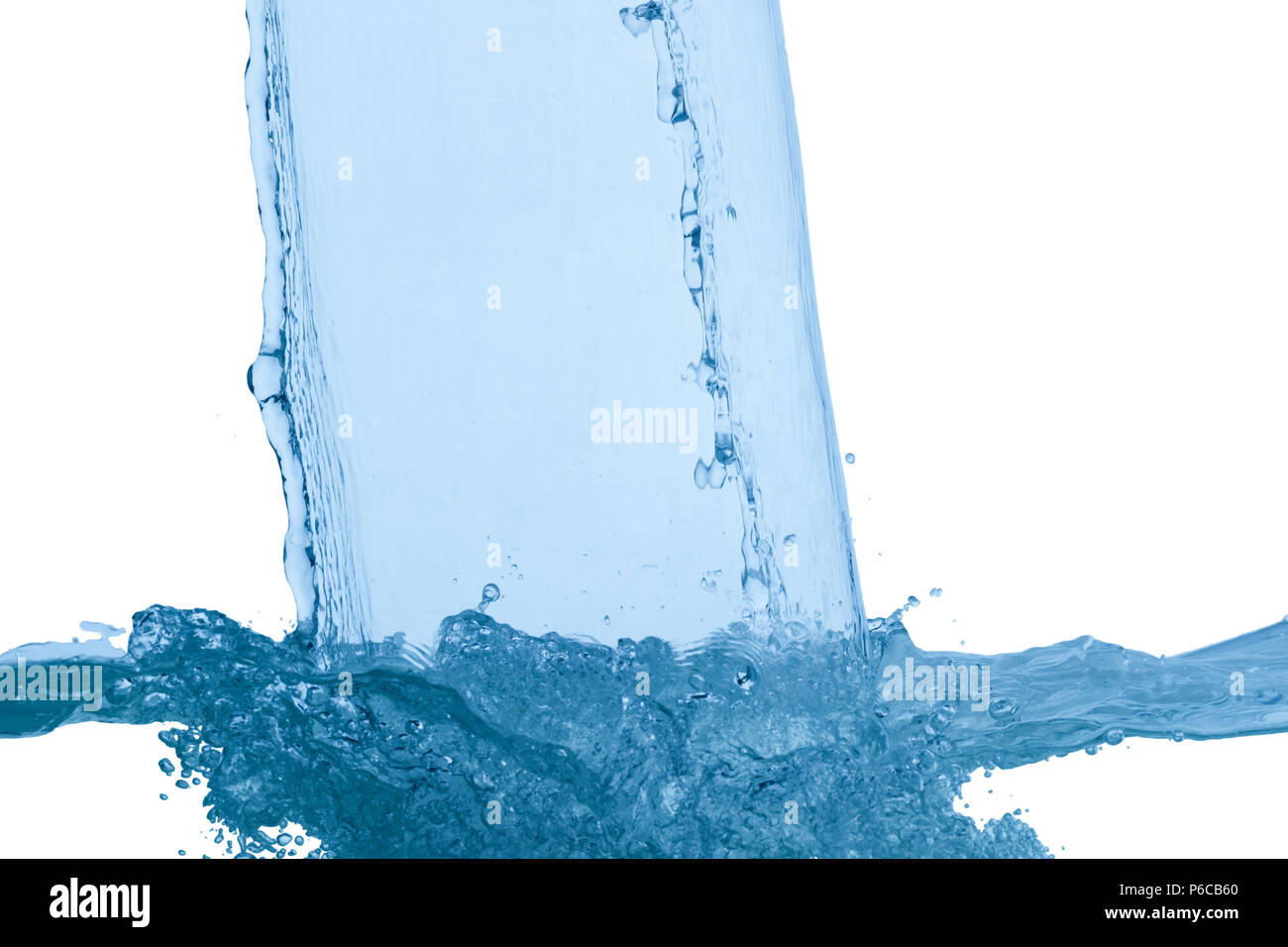 Flowing water, drops, sprays, splashes on a neutral background, studio ...