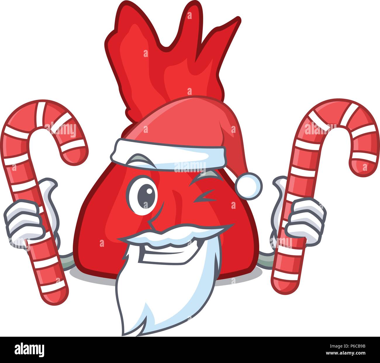 Santa with candy wrapper candy mascot cartoon Stock Vector Image & Art ...